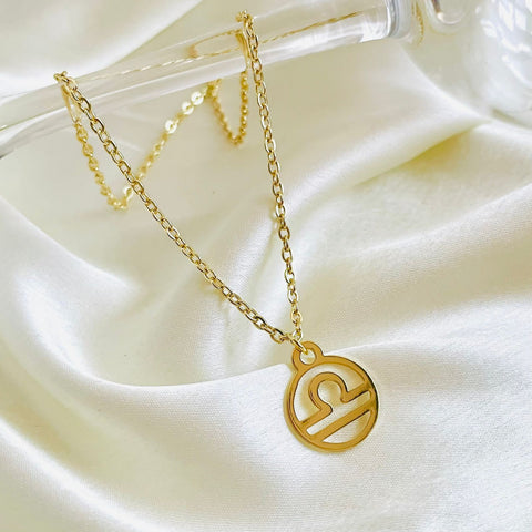 Salve Astrology Astro Chic Zodiac Sign Pendant Chain Gold Necklace - L